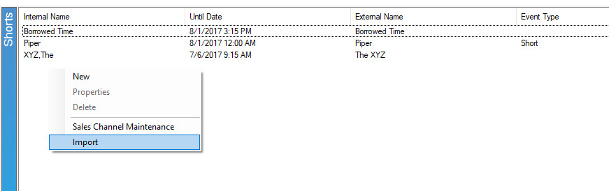 Importing Shorts – Agile Ticketing Knowledge Base