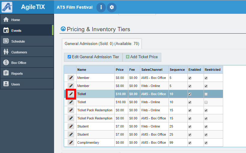 Adding Donor Settings to an Existing Price in Web Portal – Agile Ticketing Knowledge Base
